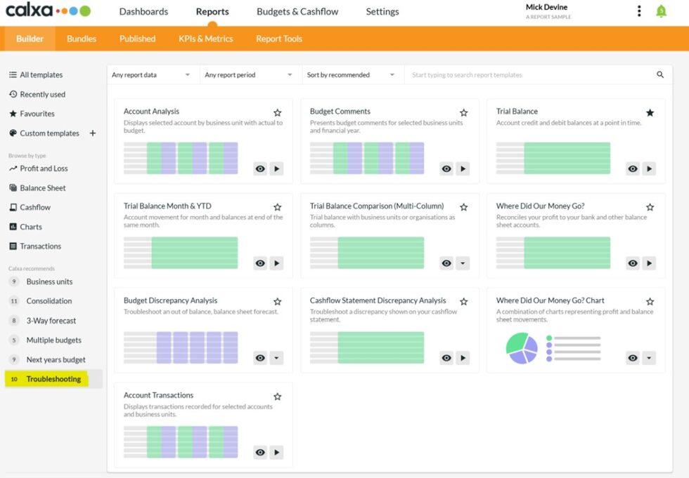 Troubleshooting Management Reports in Calxa - Calxa